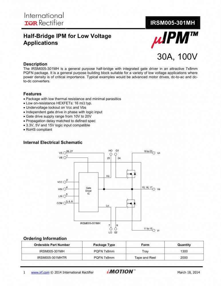 IRSM005-301MH datasheet page 1