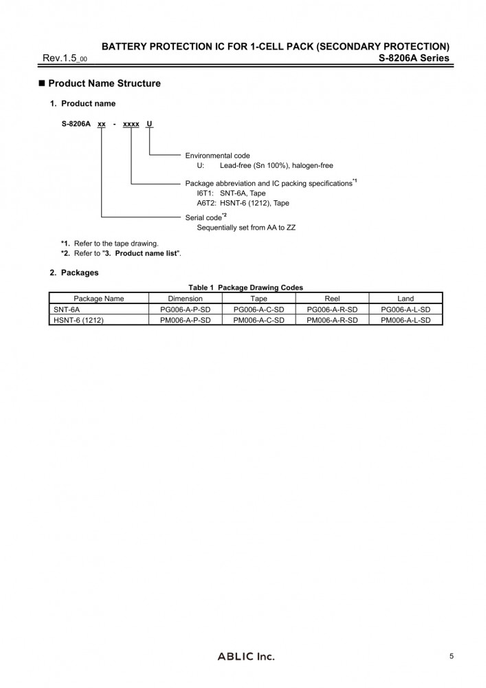 S-8206A datasheet page 5