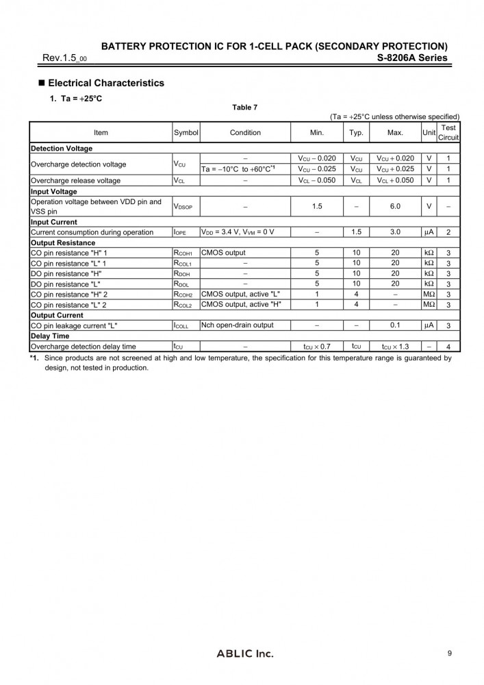 S-8206A datasheet page 9