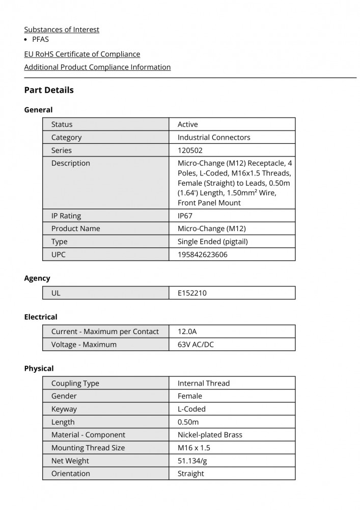 MOLEX 1205020028 product drawing, page 2