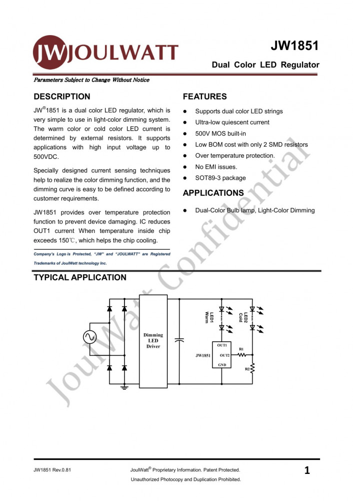 JW1851 technical document page