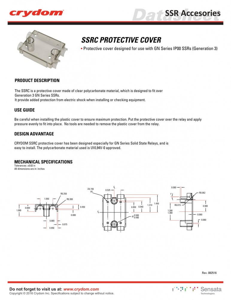 SSRC product documentation page 1