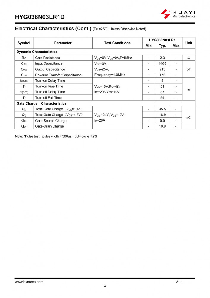 HYG038N03LR1D datasheet page 3