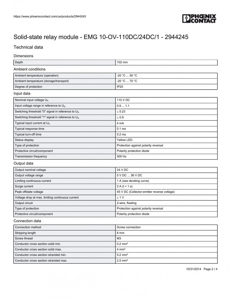 Phoenix Contact 2944245 technical document page 2