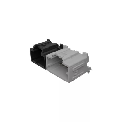 Stac64 2 Bay Right-Angle Headers, 26 Circuits, Bay A 16 Circuit Signal Header, Polarization A, Black; Bay B 10 Circuit Signal Header, Polarization B, Gray; Tray for sale