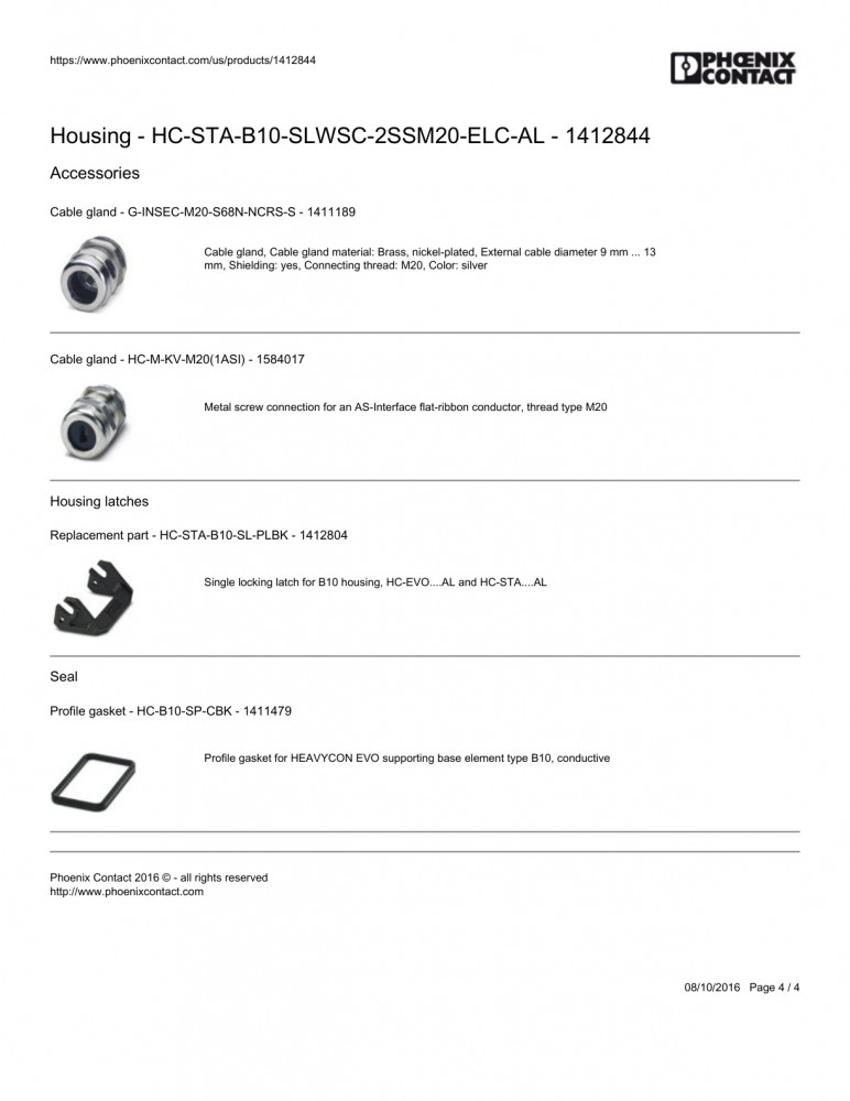 Phoenix Contact 1412844 accessories and approvals