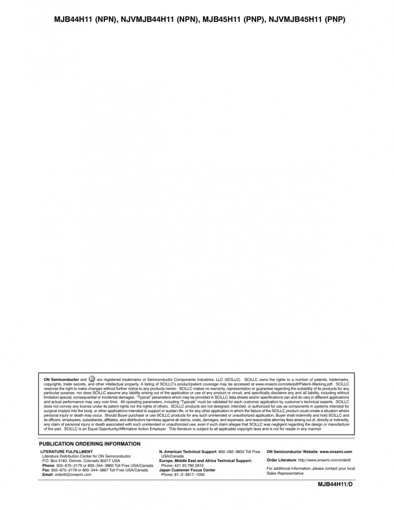 MJB45H11T4G technical document page 6