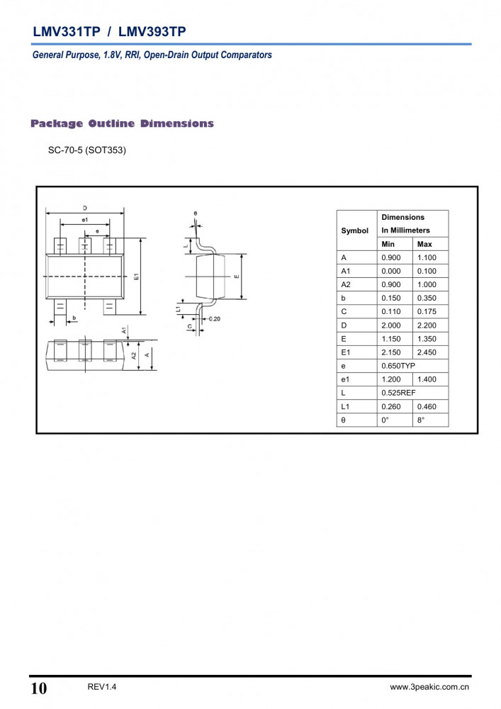 LMV331TP-TR datasheet page 10