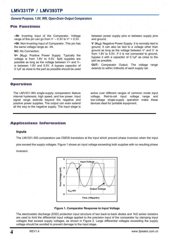 LMV331TP-TR datasheet page 4