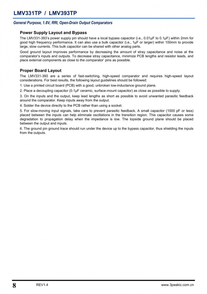 LMV331TP-TR datasheet page 8