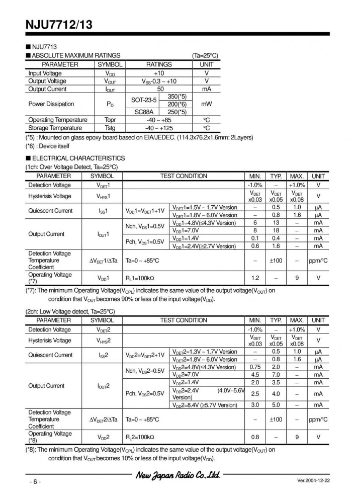 NJU7712 document page 6