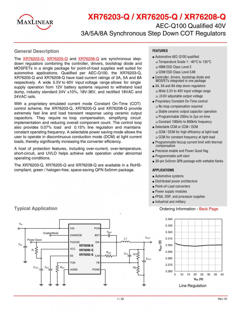 XR76205ELTR-Q datasheet page 1