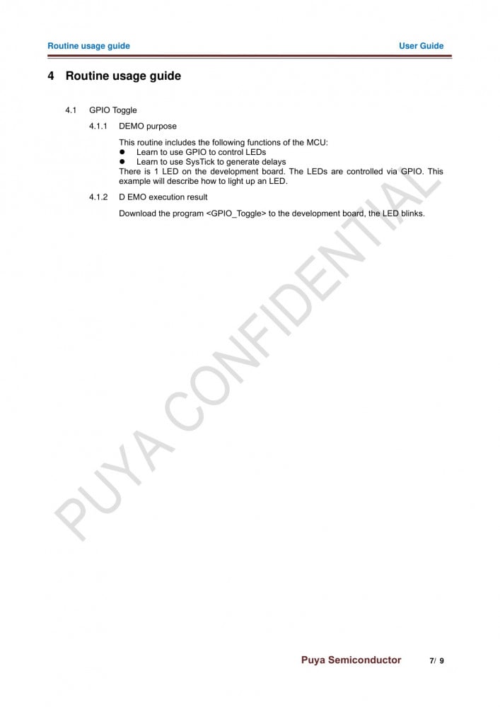 PY32F003 Start Kit guide page 7