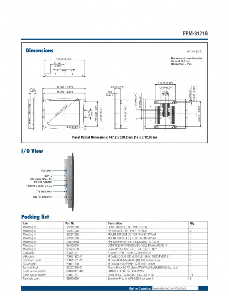 FPM-3171G product documentation, page 2