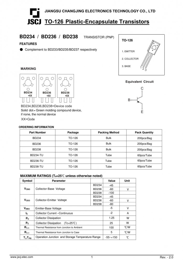BD236 datasheet page 1