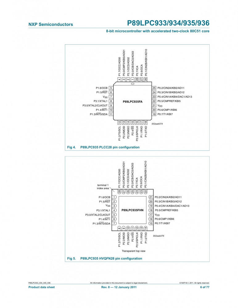 P89LPC934FDH datasheet page 7
