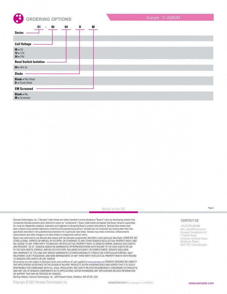 S1 relay series datasheet page 3