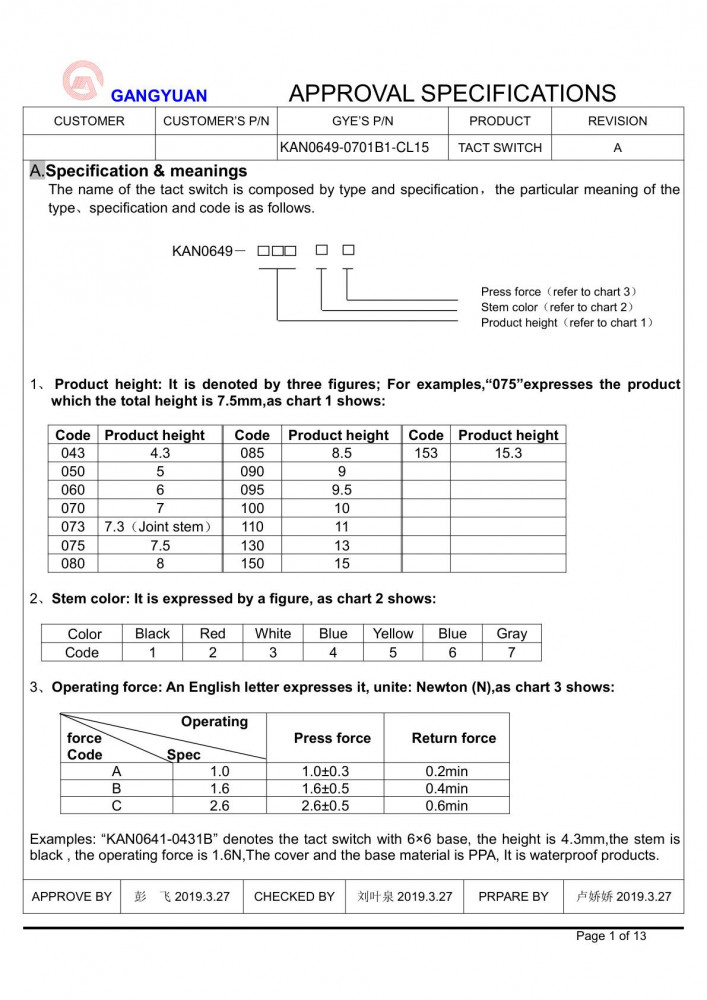 KAN0649-0701B1-CL15 specification page 2