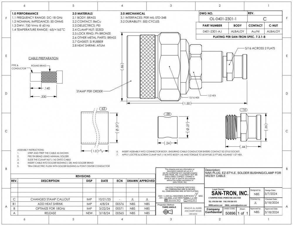 SAN-TRON 0401-2301-AJ product drawing preview