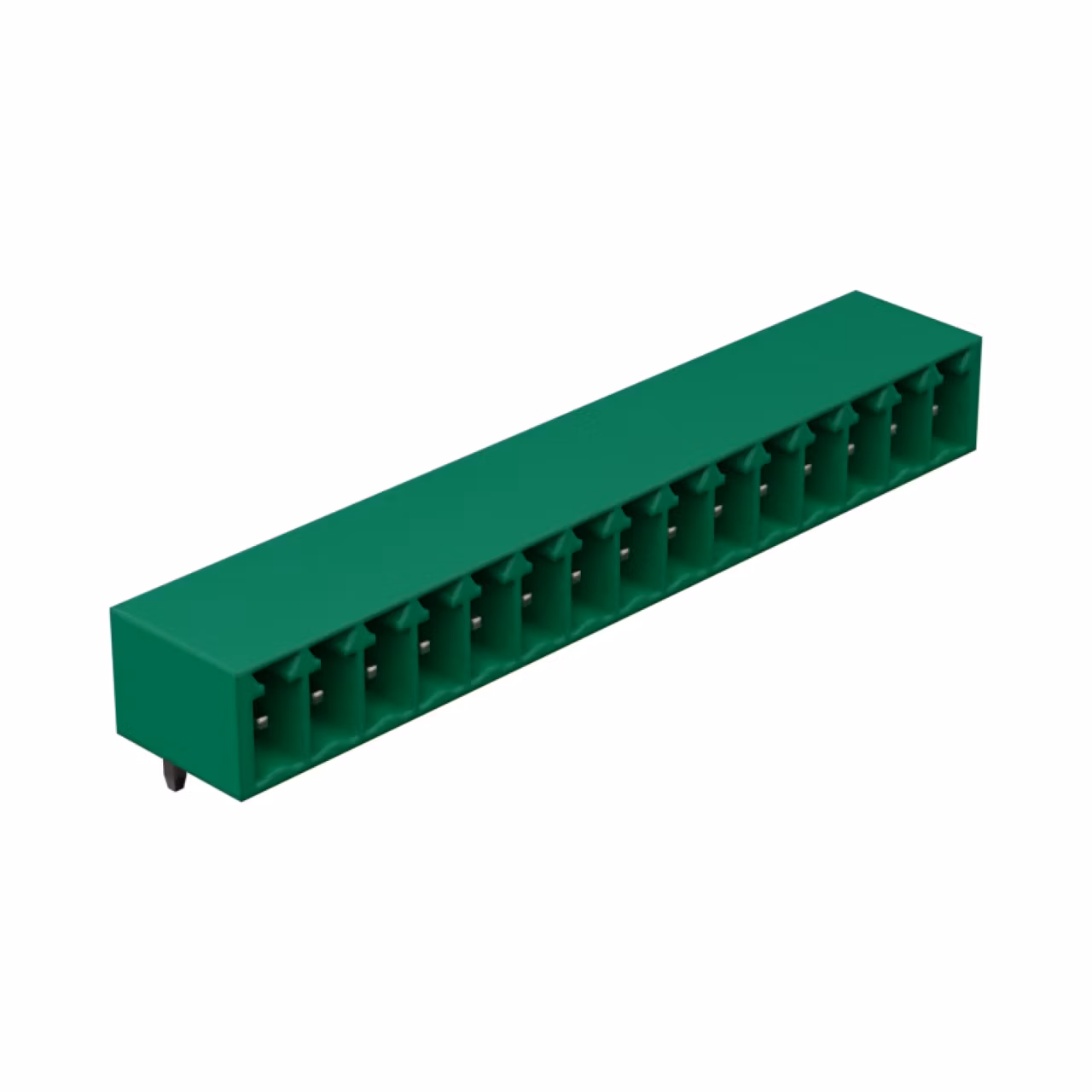 3.50mm Pitch Eurostyle Right-Angle PCB Header, Green Housing, 15 Circuits for sale
