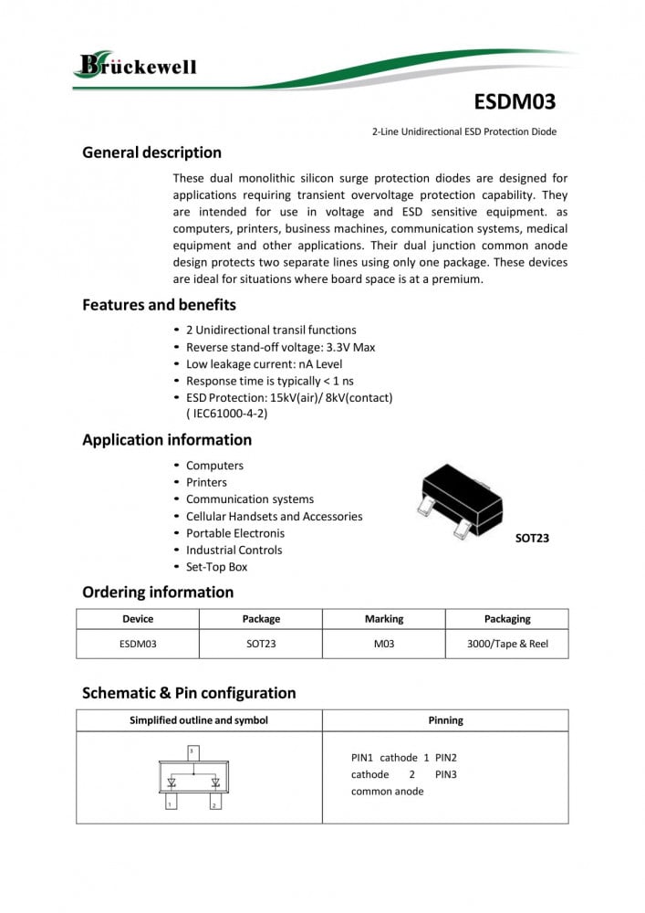 ESDM03 datasheet page 1