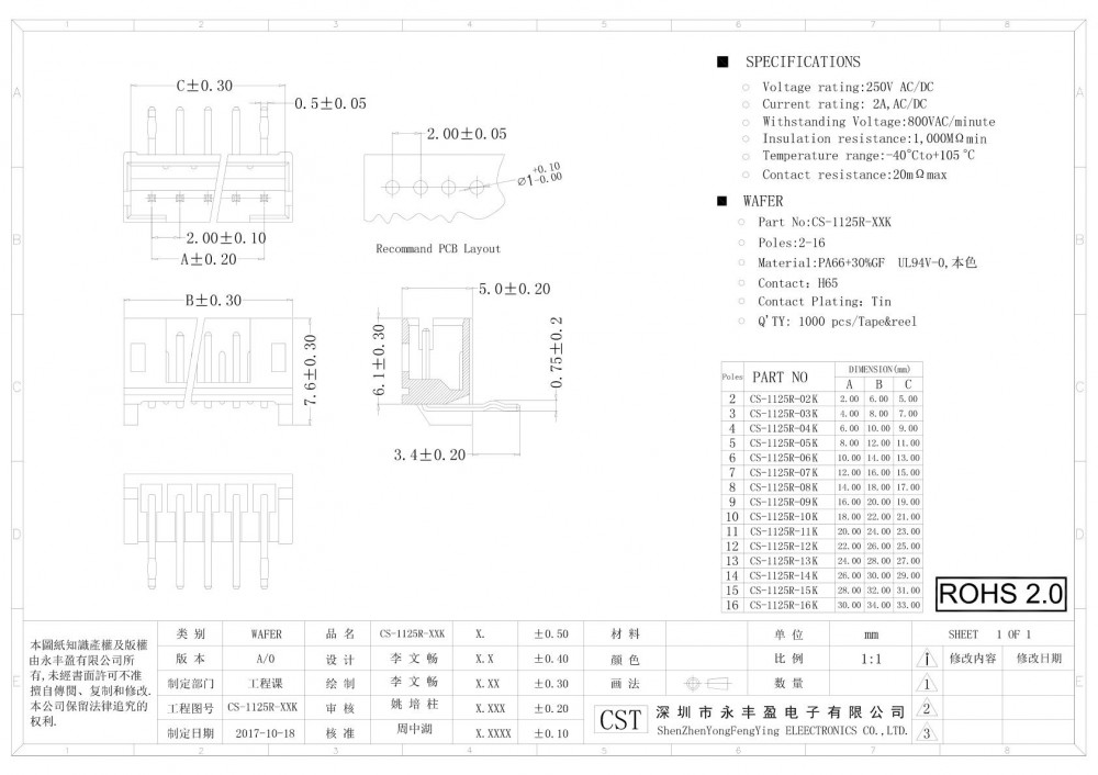 CST CS-1125R-07K technical drawing page 1