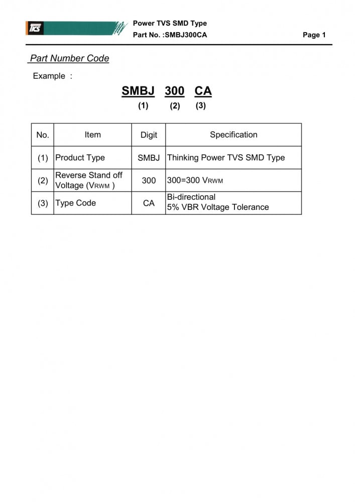 SMBJ300CA specification page 4