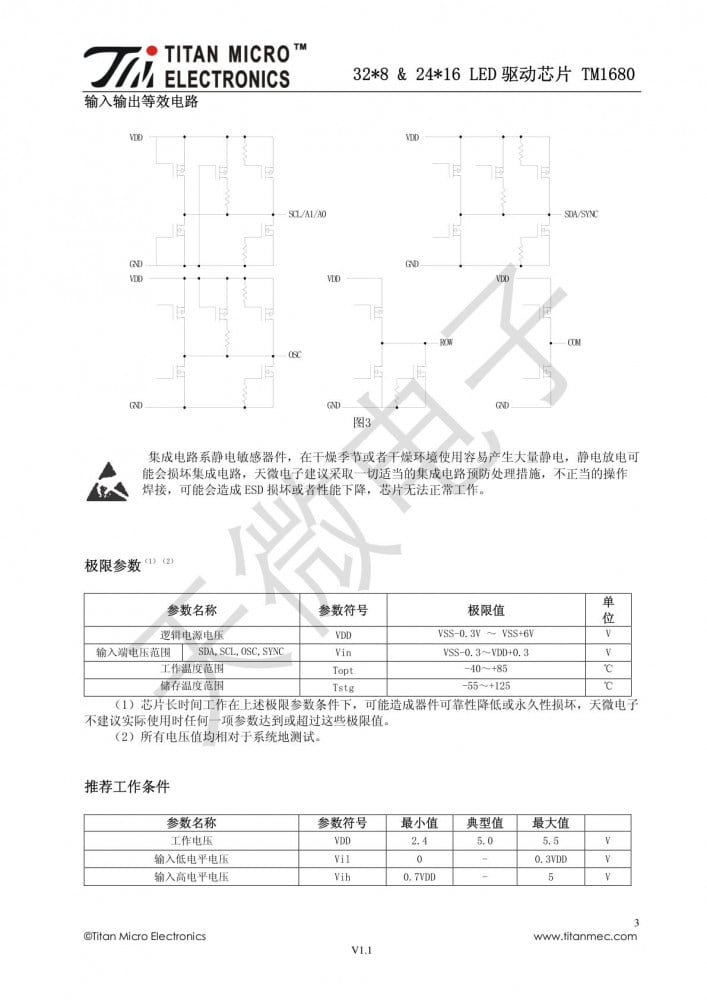 TM1680 datasheet page 3