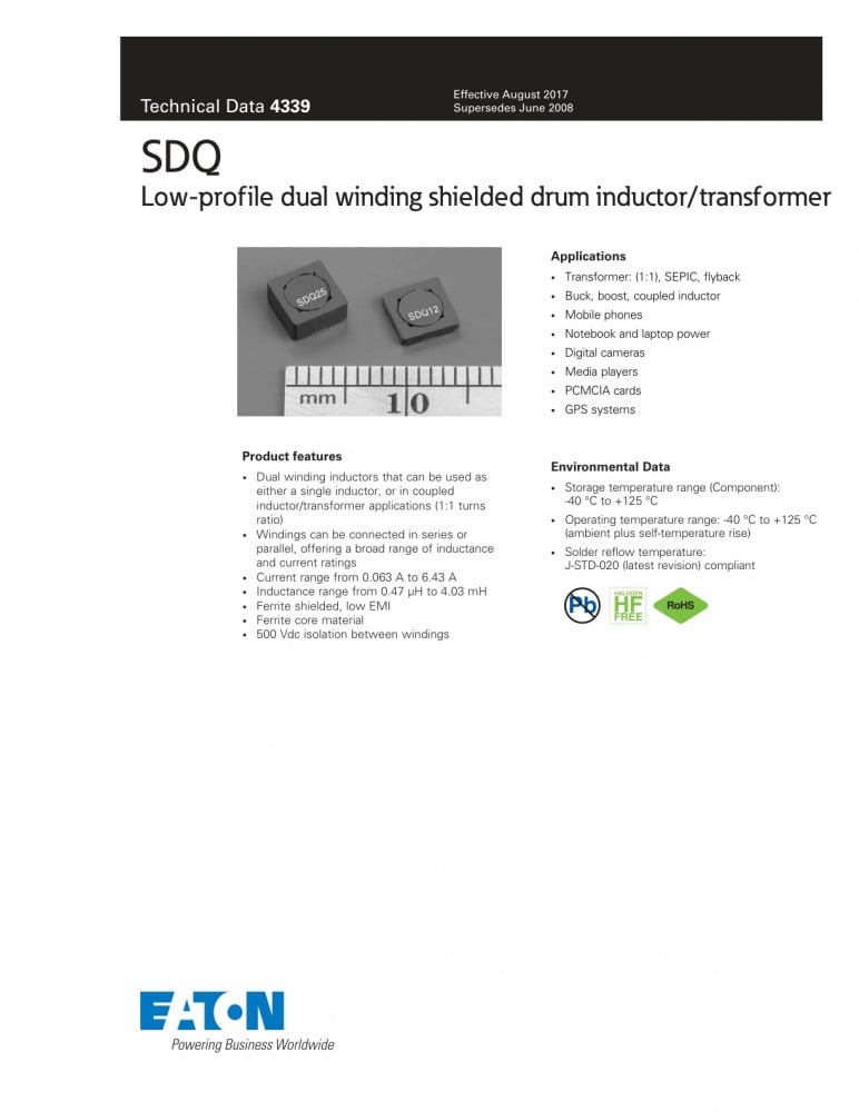 EATON SDQ12-R47-R datasheet page 1