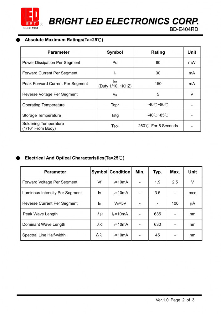 BD-E404RD technical document page 2
