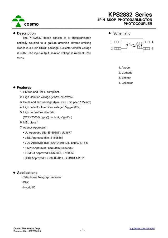 KPS28320E TLD datasheet page 1