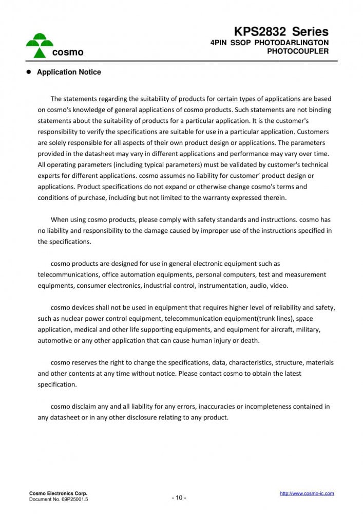 KPS28320E TLD datasheet page 10
