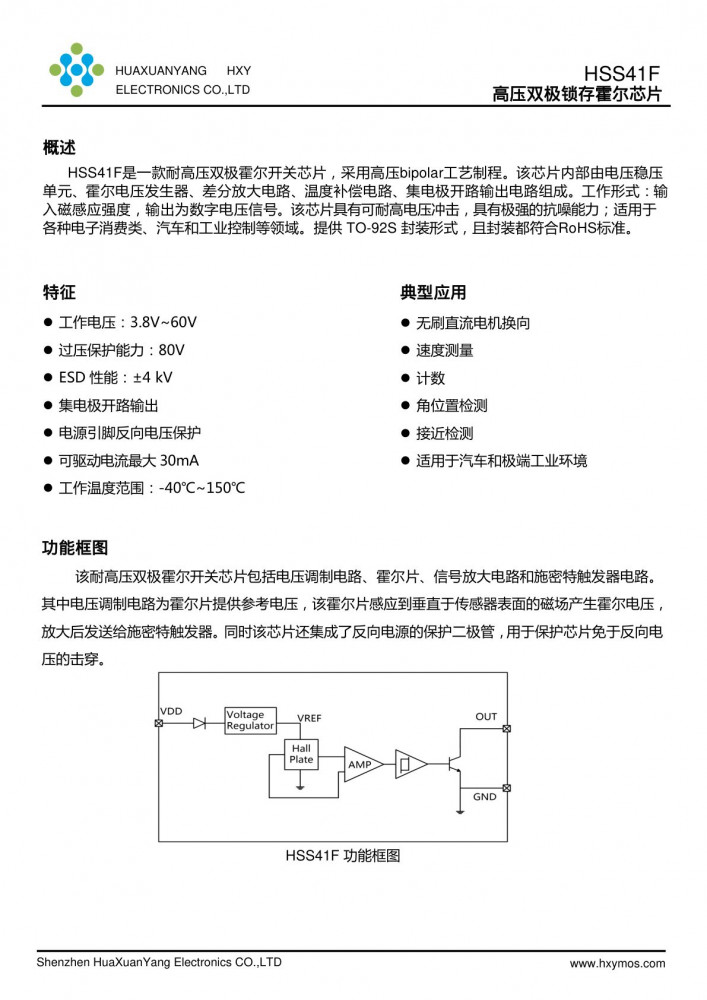 HSS41F datasheet page 1