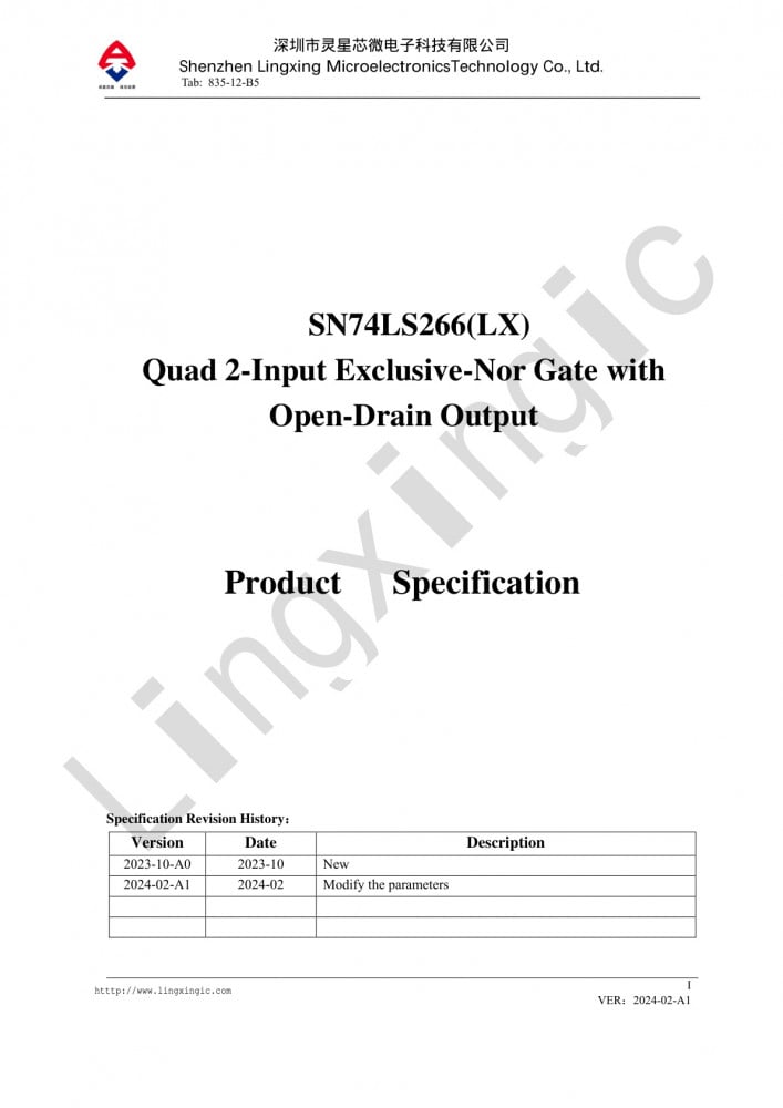 SN74LS266DR(LX) datasheet page 1