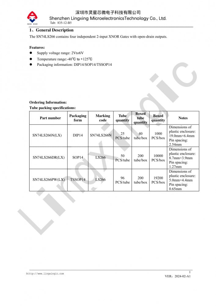 SN74LS266DR(LX) datasheet page 3