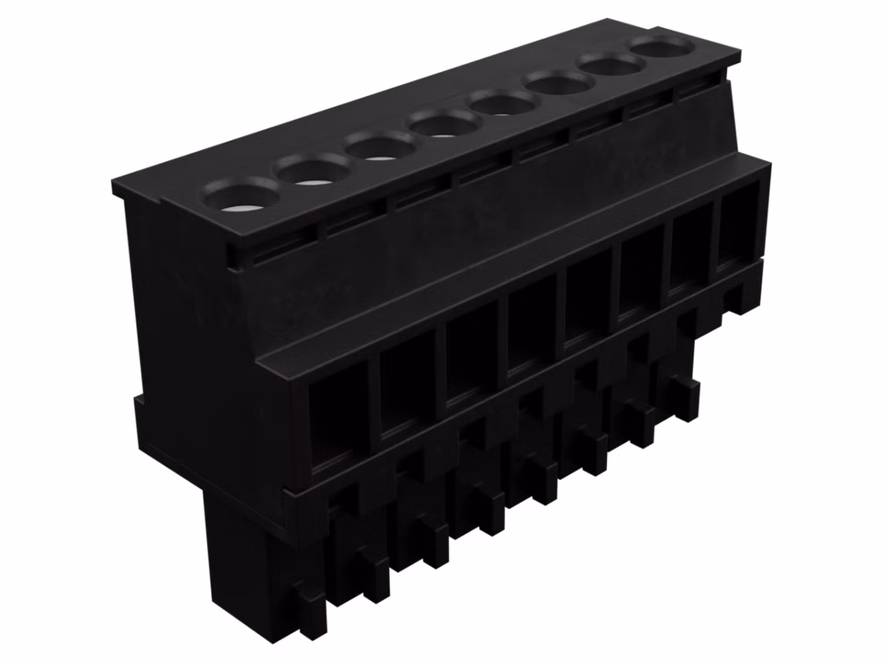 3.50mm Pitch Eurostyle Vertical Plug, Front Wire Entry, Gold (Au) Plated, Black, 8 Circuits for sale