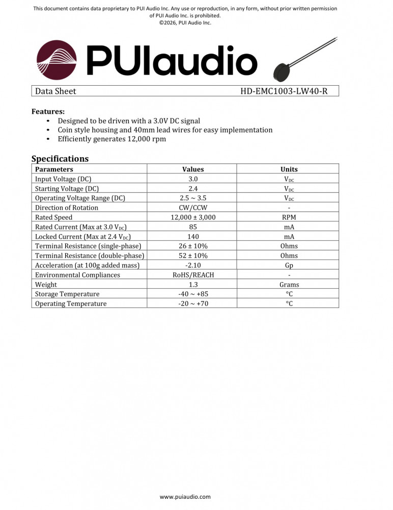 HD-EMC1003-LW40-R datasheet page 1
