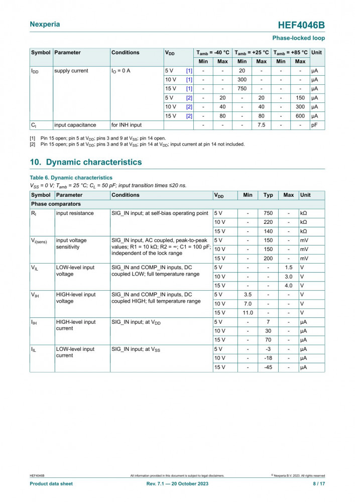HEF4046B datasheet page 8