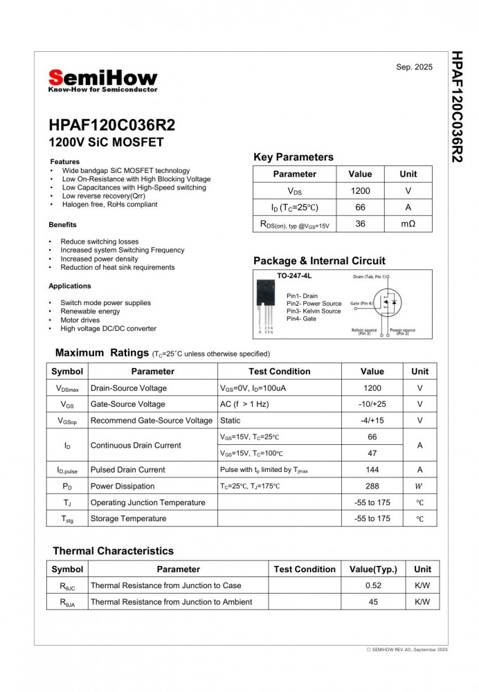 HPAF120C036R2 datasheet page 1