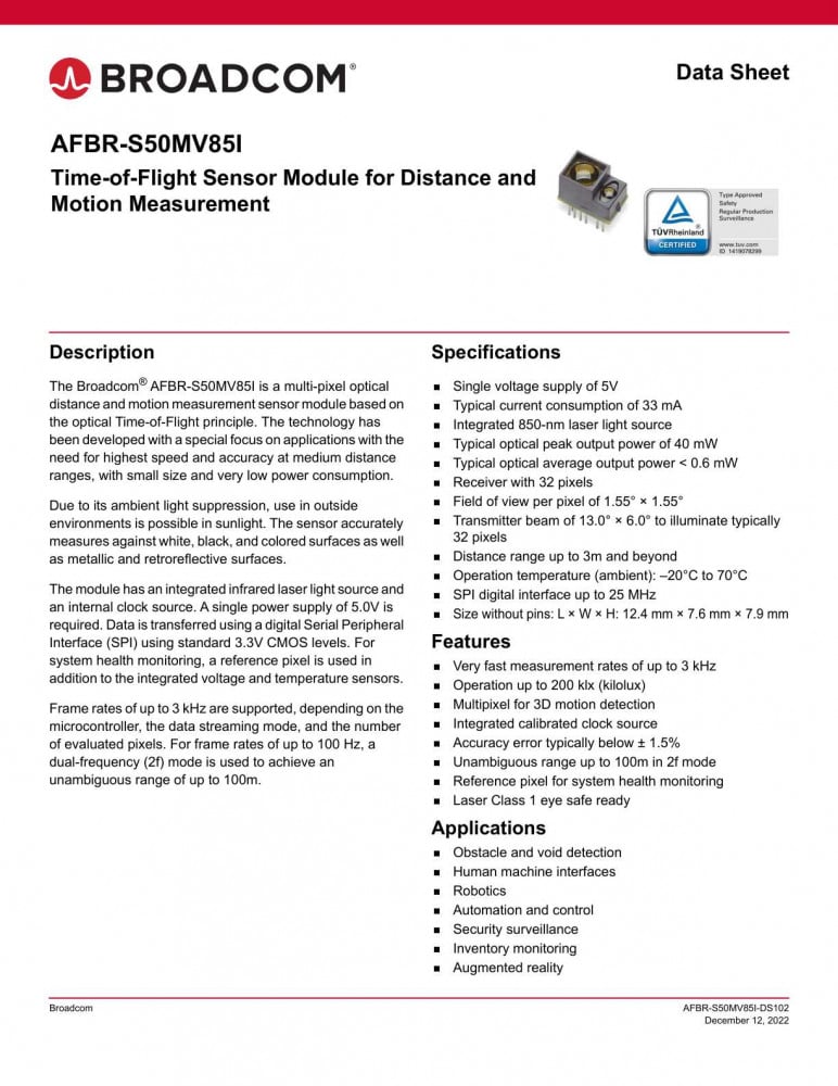 AFBR-S50MV85I document page 1