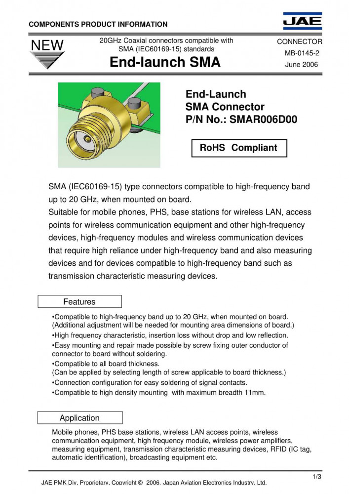 SMAR006D00 technical document page 1