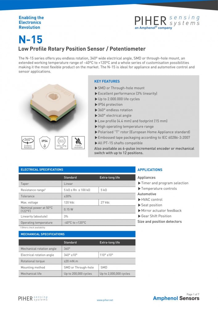 N-15 datasheet page 1