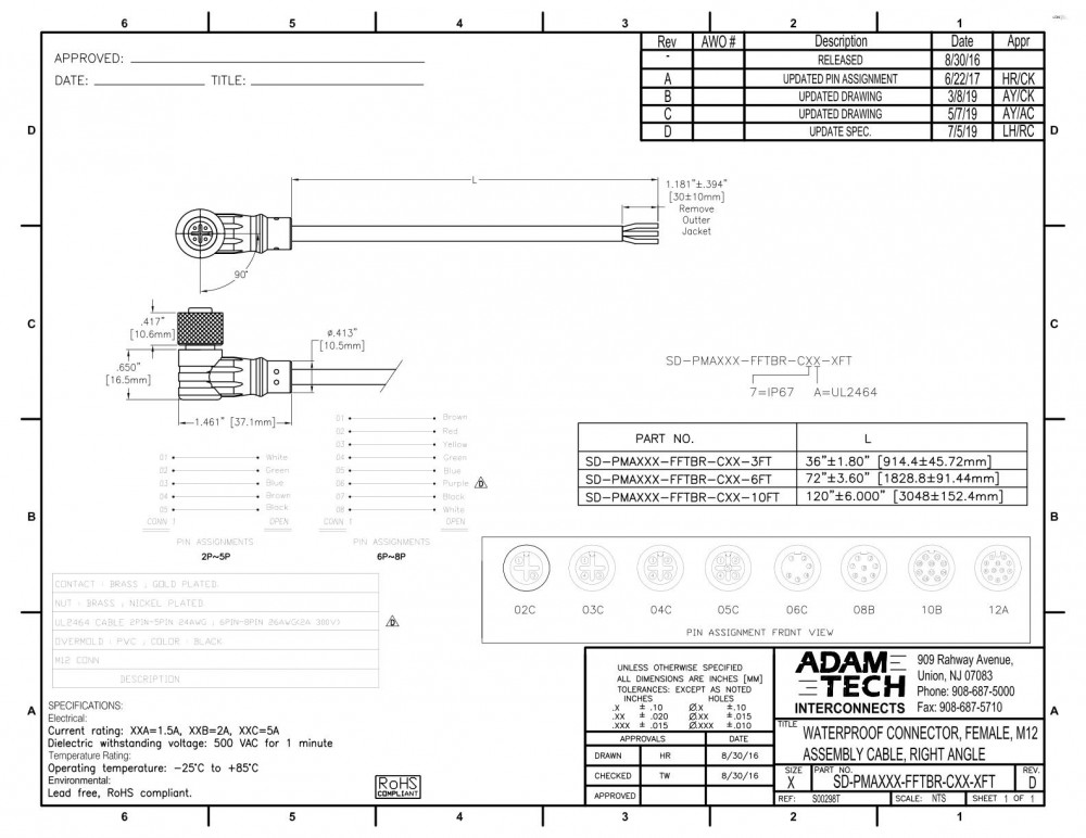 ADAM TECH SD-PME06A-FFTBR-C7A-6FT product document page