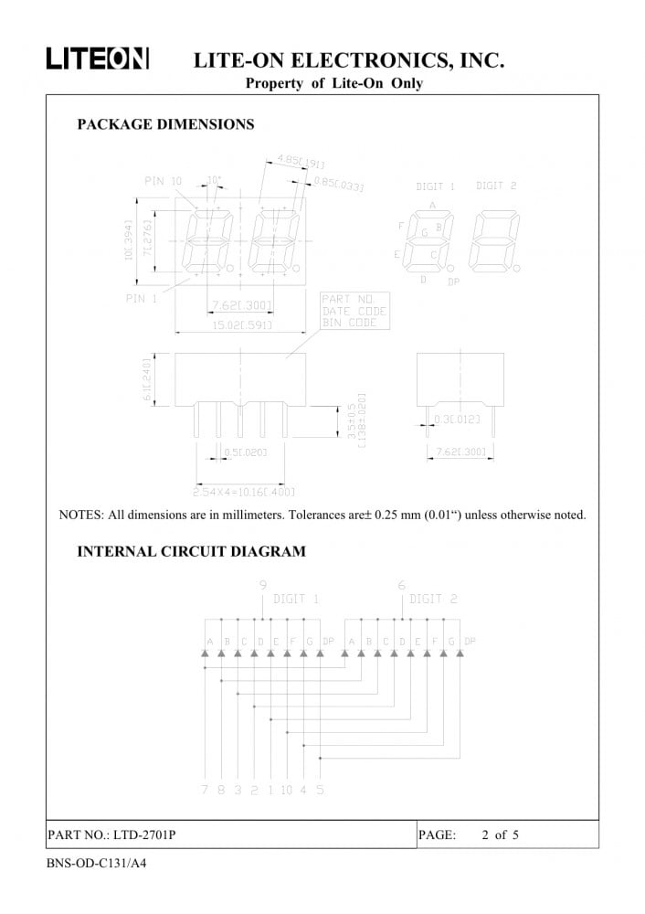 LTD-2701P datasheet page 2