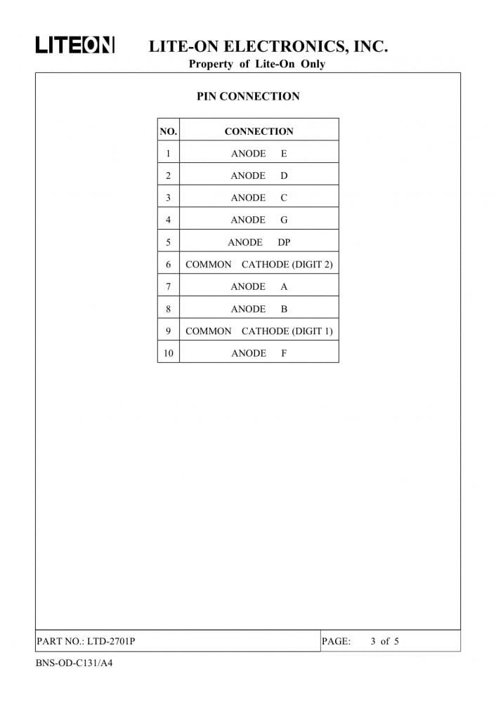 LTD-2701P datasheet page 3