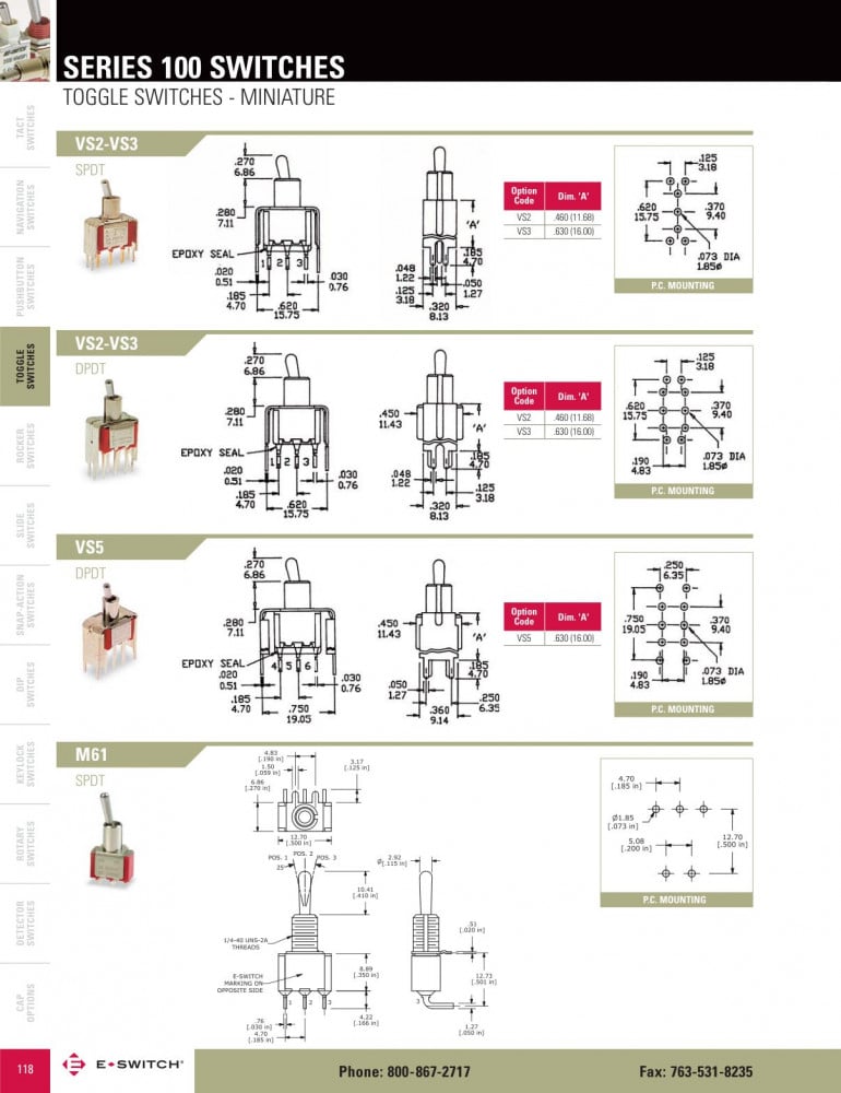 E-Switch Series 100 datasheet page 7