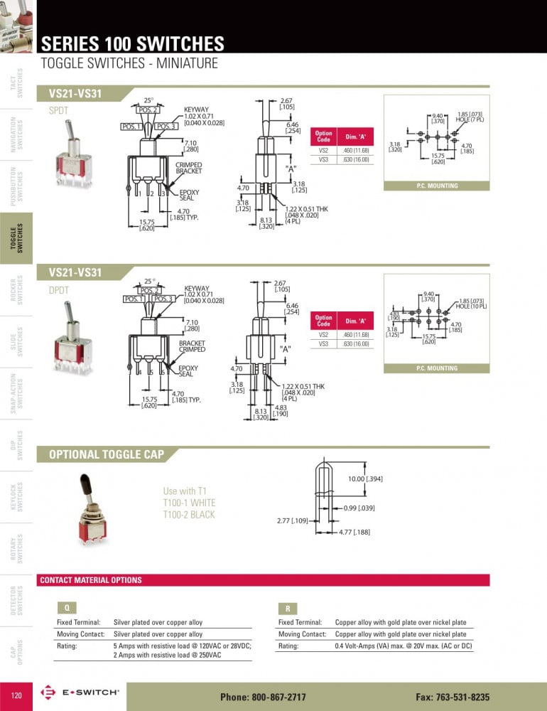 E-Switch Series 100 datasheet page 9