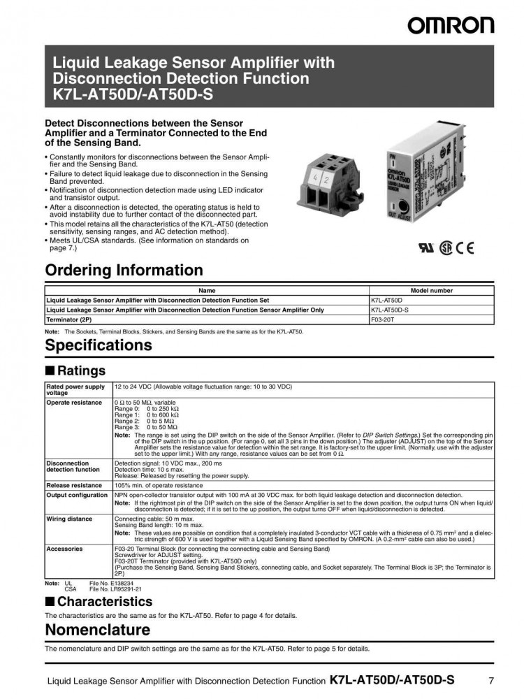 Technical document page 7 for F03-16PS