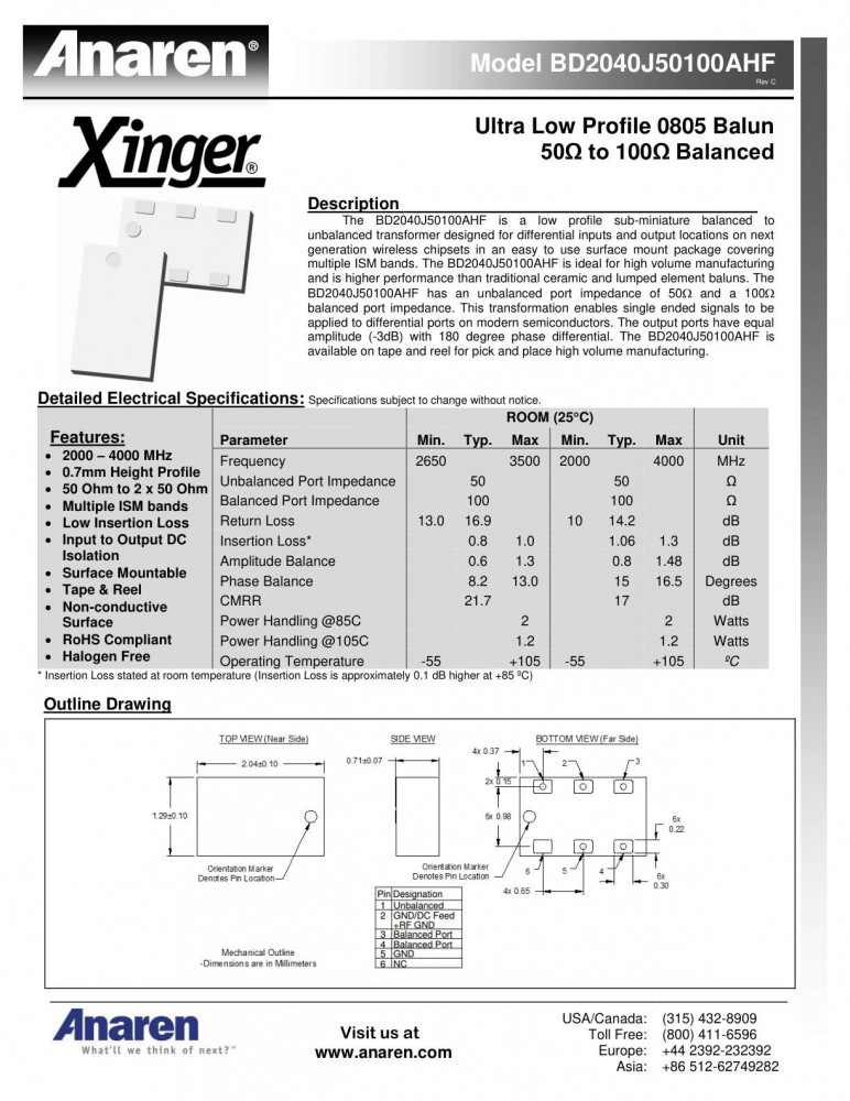 BD2040J50100AHF technical document page 1