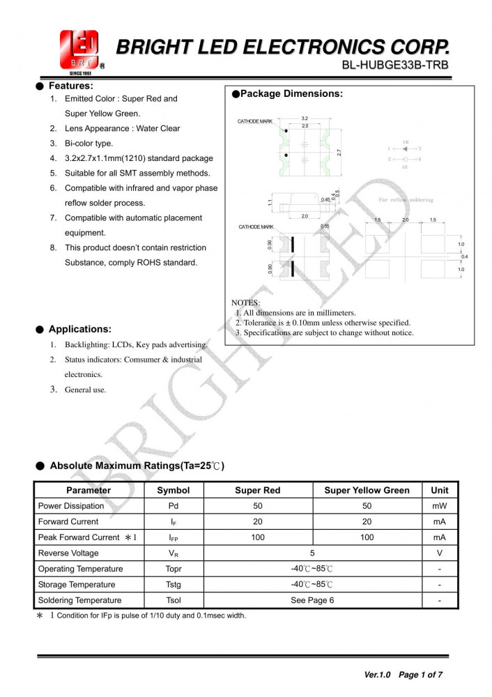 BL-HUBGE33B-TRB datasheet page 2